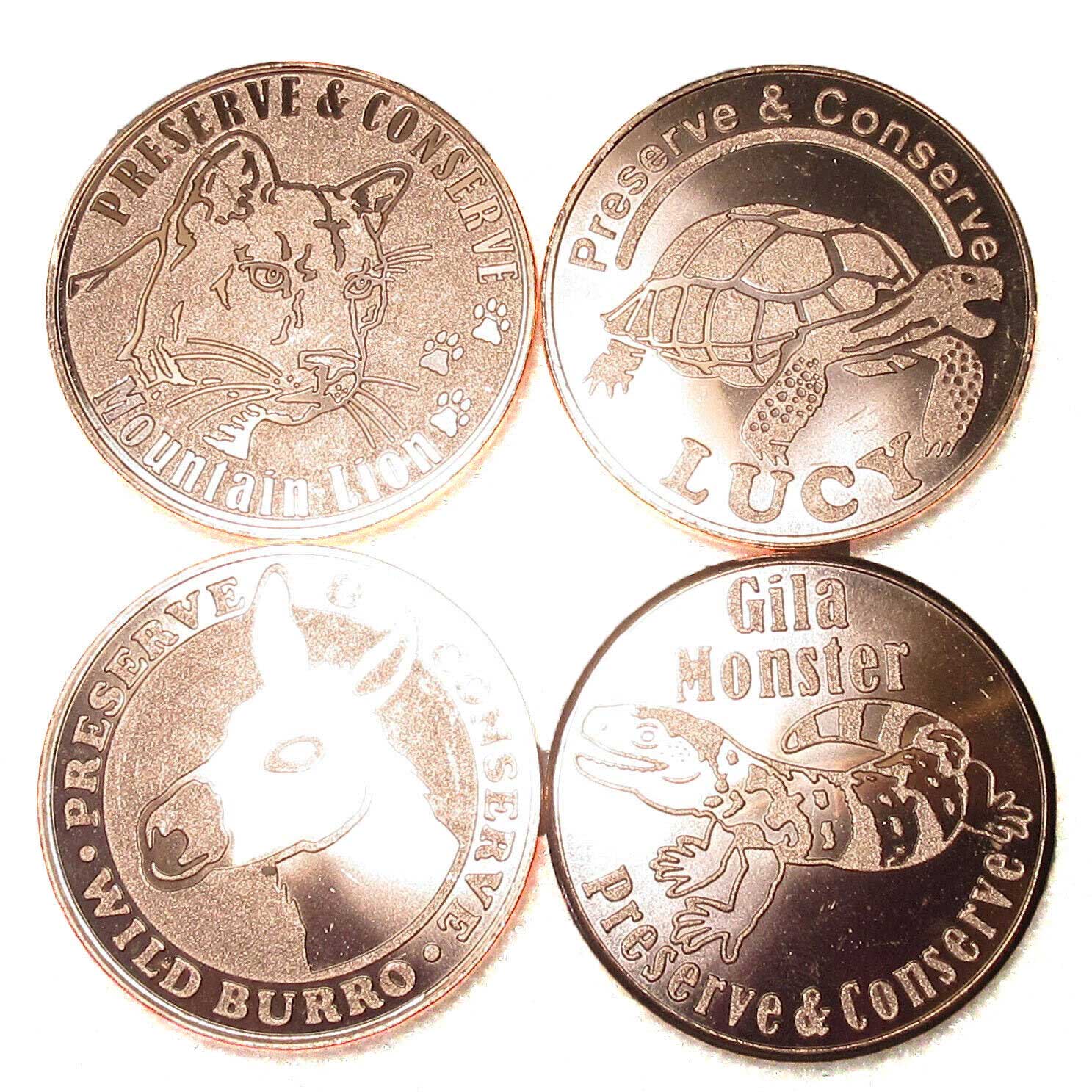 Set of 4 Red Rock Canyon Commemorative Copper Coins Tokens 2021