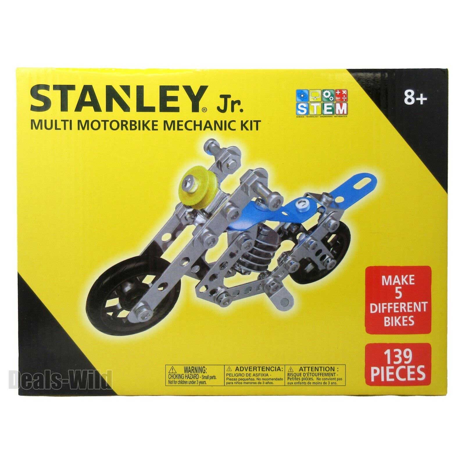 Stanley Jr. Multi Motorbike Mechanic Building Kit 139 Pieces 5-in-1 ...