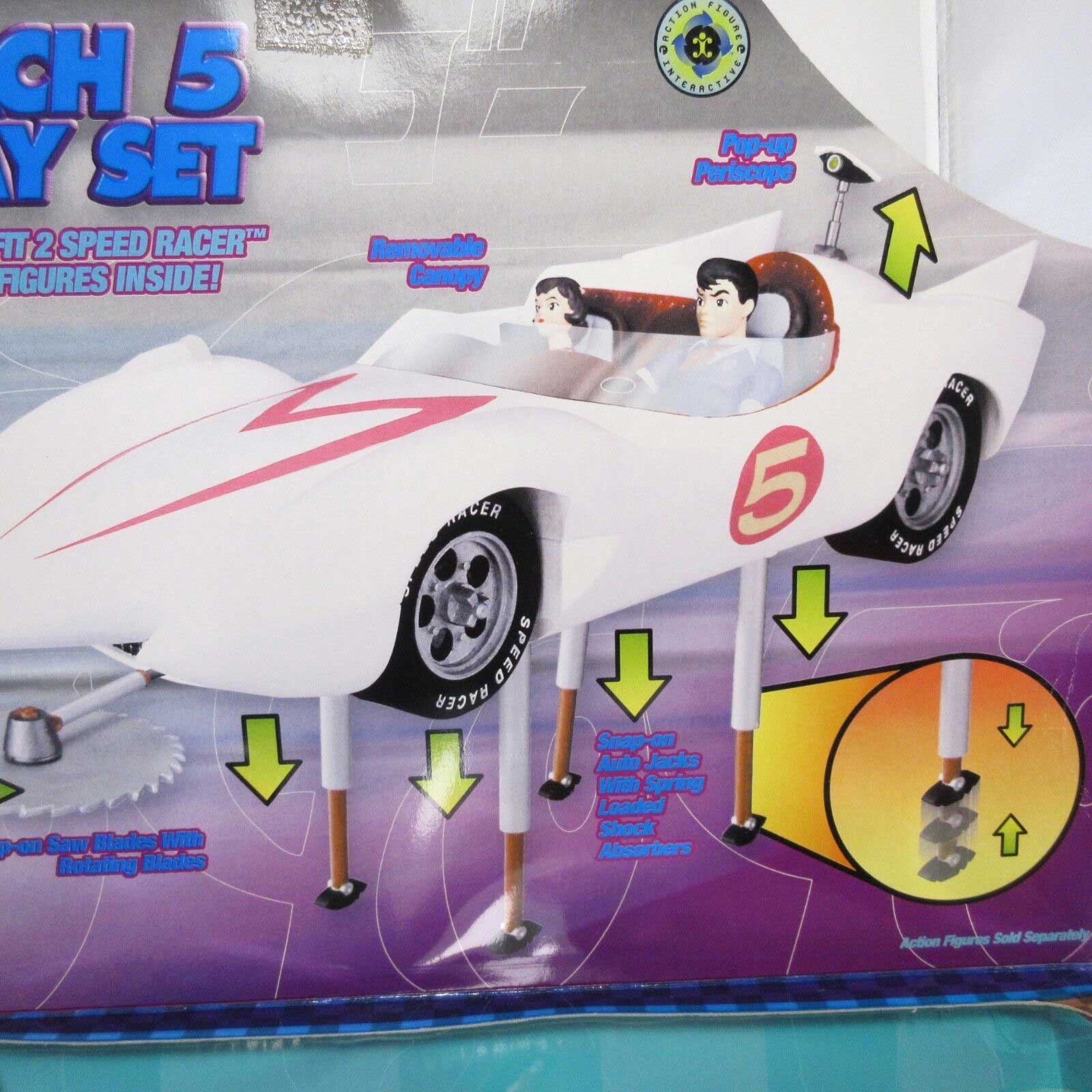 Speed Racer Mach 5 Spridle & Chim Chim Car Play Set 1999 w/ Box
