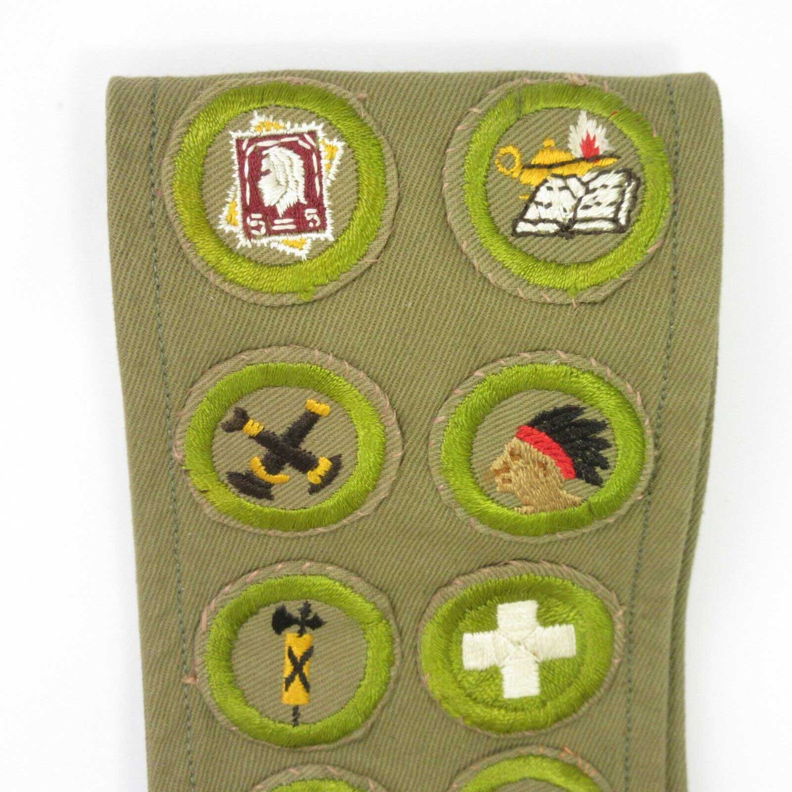1930s Boy Scout Sash Identification Strip with 18 Merit Insignia ...