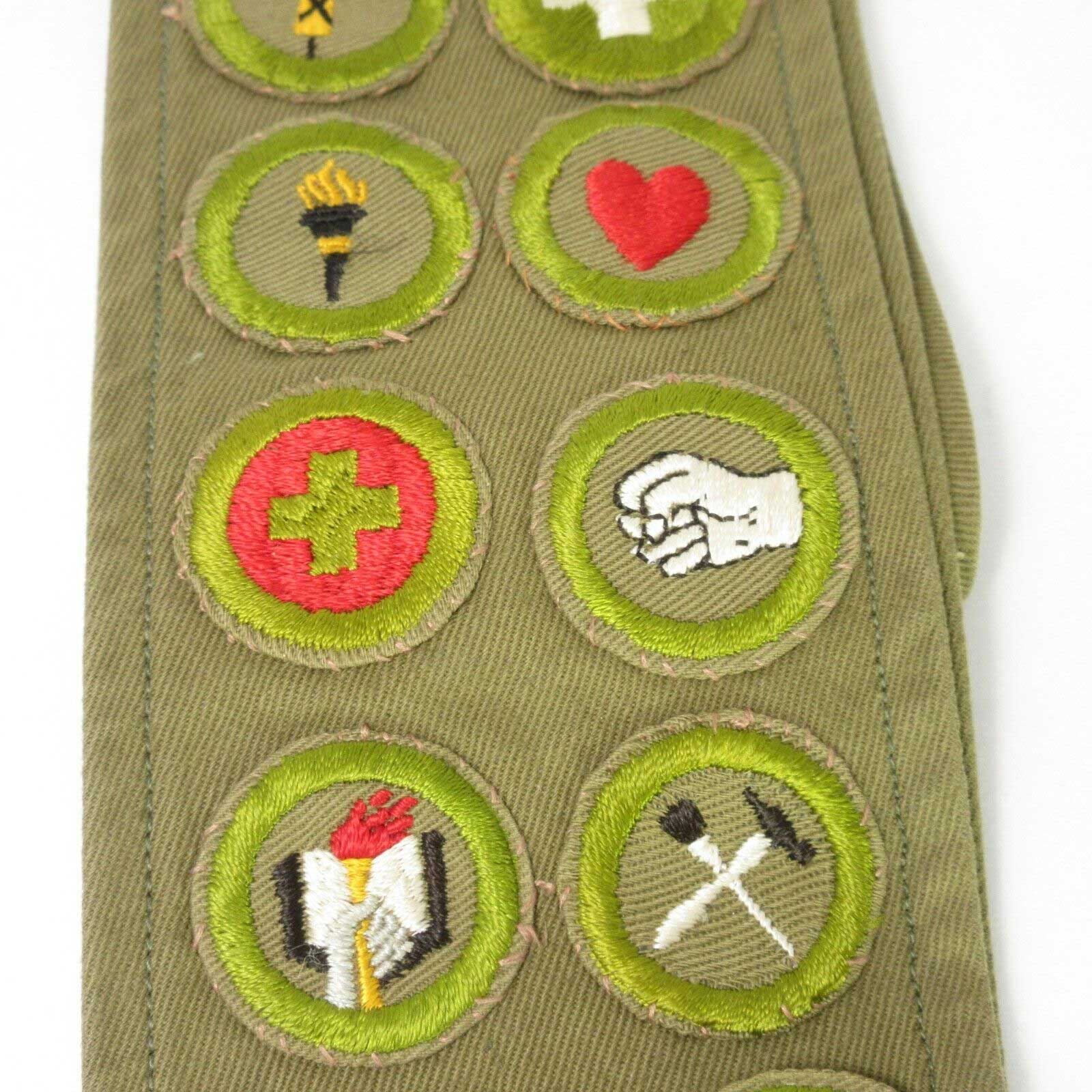 1930s Boy Scout Sash Identification Strip with 18 Merit Insignia ...