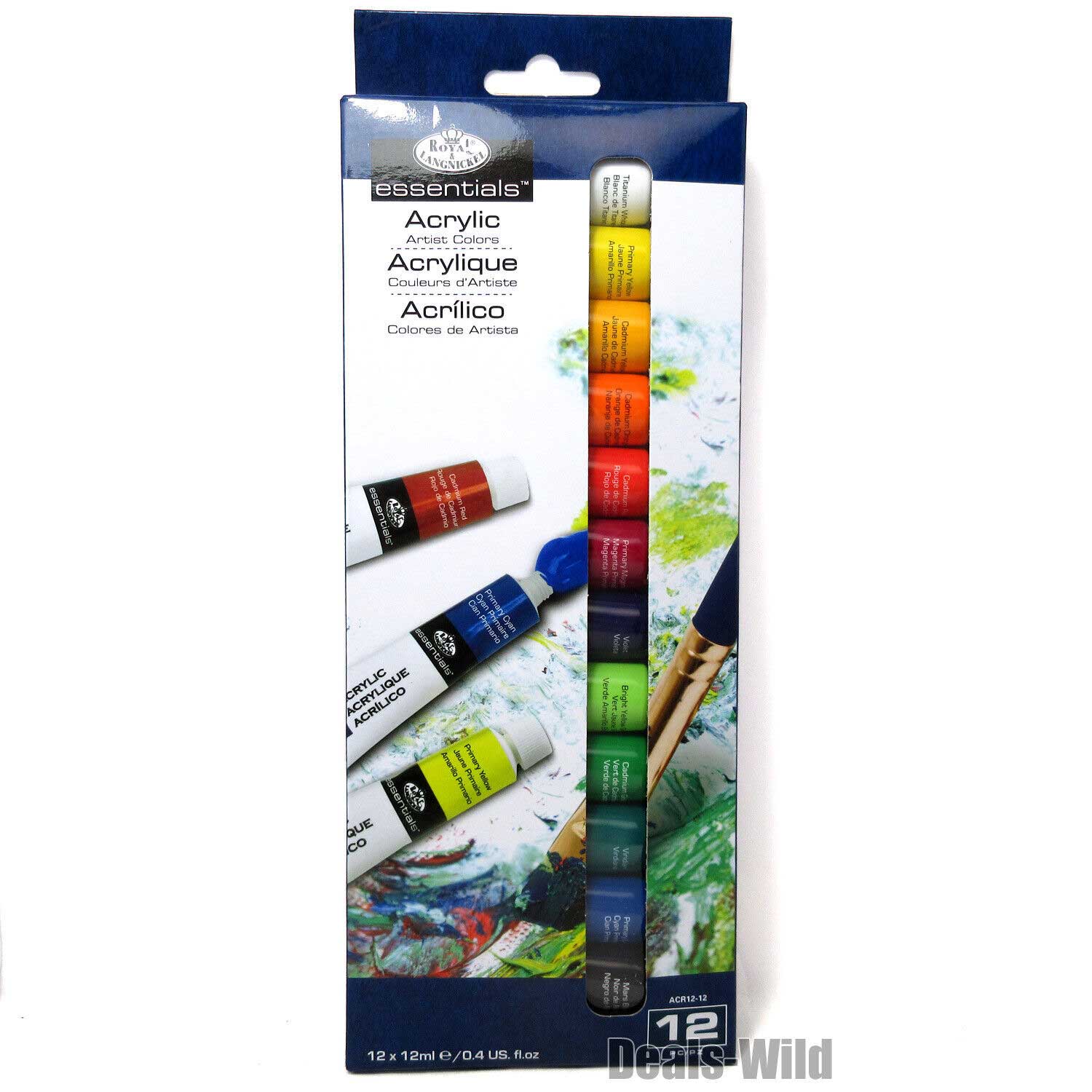 12 Piece Acrylic Paint Set Essential Artist Colors Royal & Langnickel