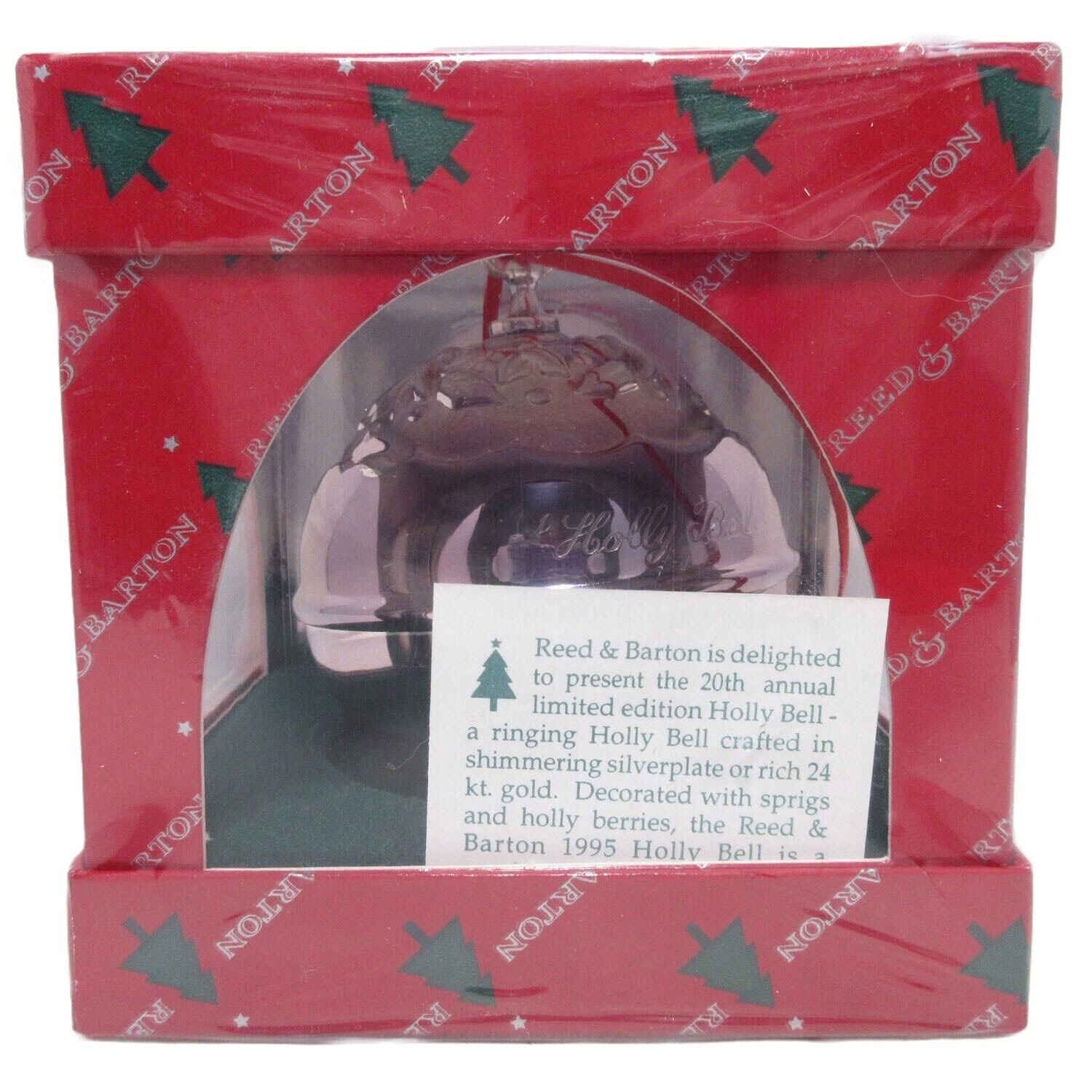 The 1995 Holly Bell by Reed & Barton Silver Plated Christmas Ornament ...